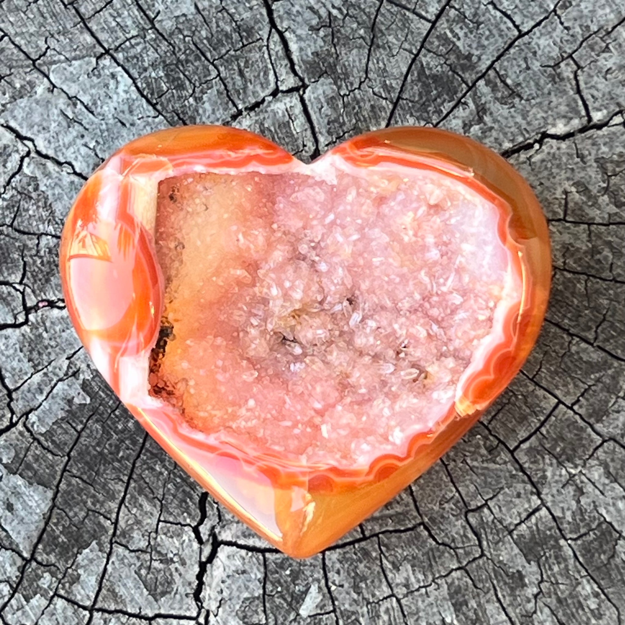 Carnelian Geode Heart ~ 6 – Muse Crystals & Mystical Gifts
