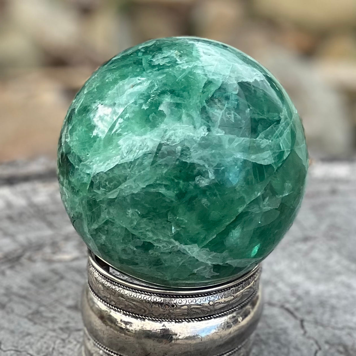 Glorious Green Fluorite Sphere – Muse Crystals & Mystical Gifts