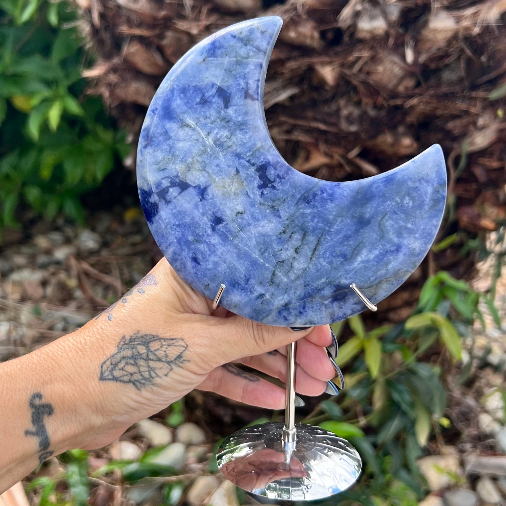 Dumortierite Crescent Moon – Muse Crystals & Mystical Gifts