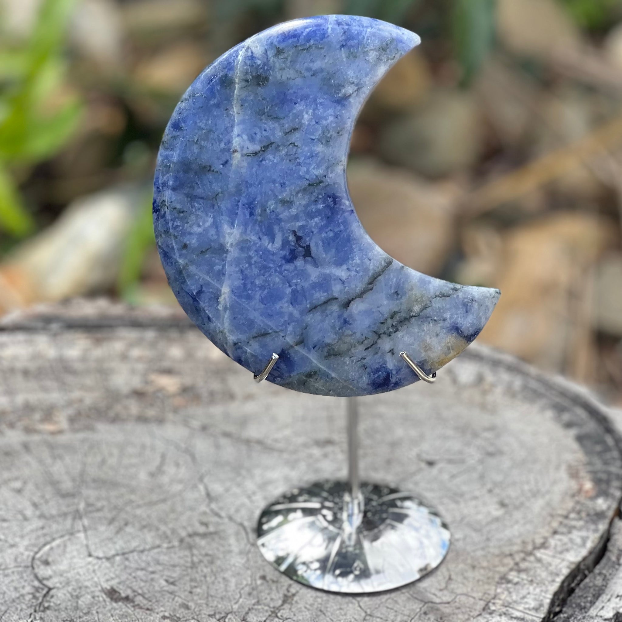 Dumortierite Crescent Moon – Muse Crystals & Mystical Gifts