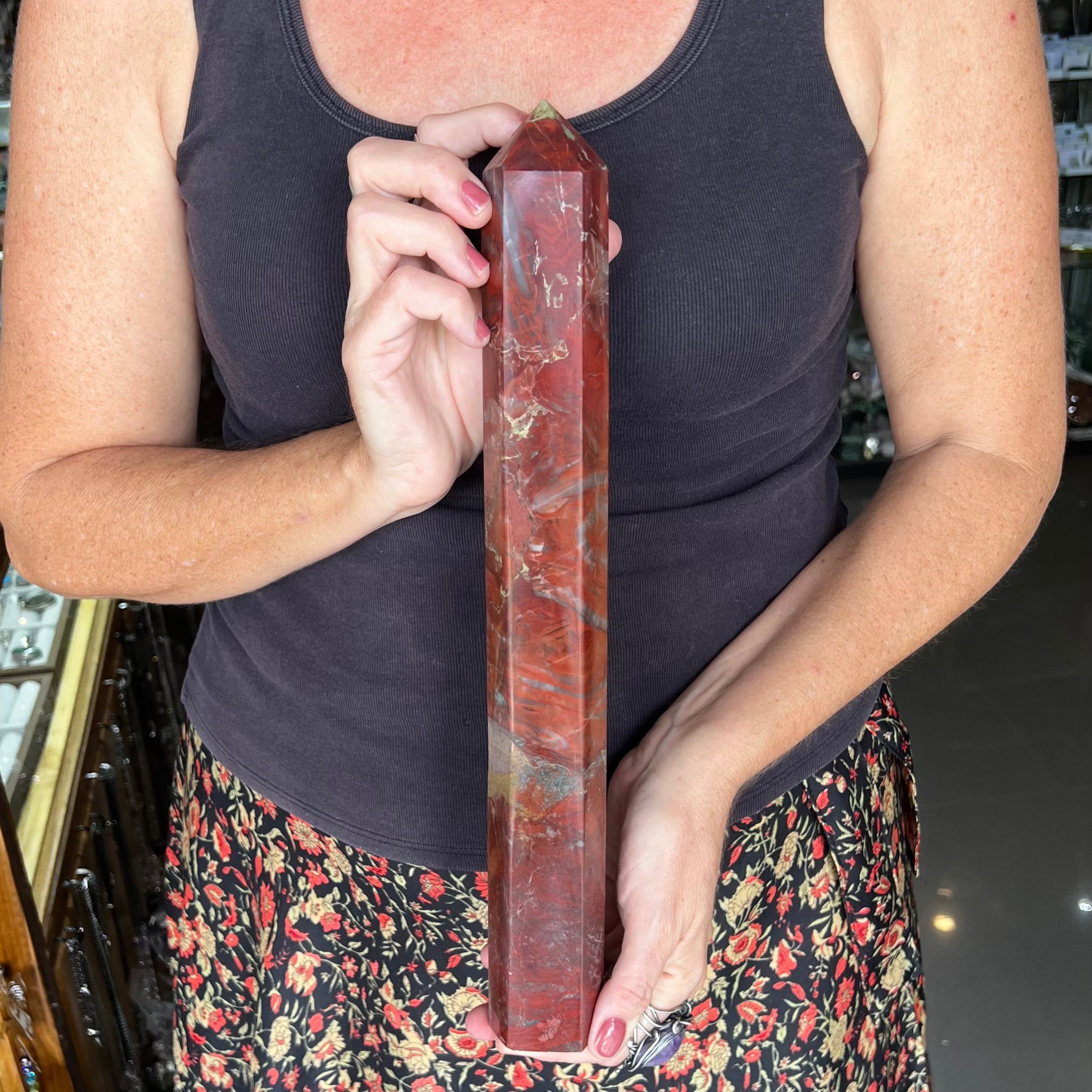 Rich Red Ocean Jasper Large Tower – Muse Crystals & Mystical Gifts
