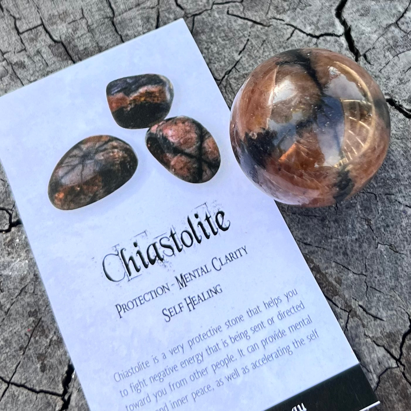 Chiastolite Protection Sphere – Muse Crystals & Mystical Gifts