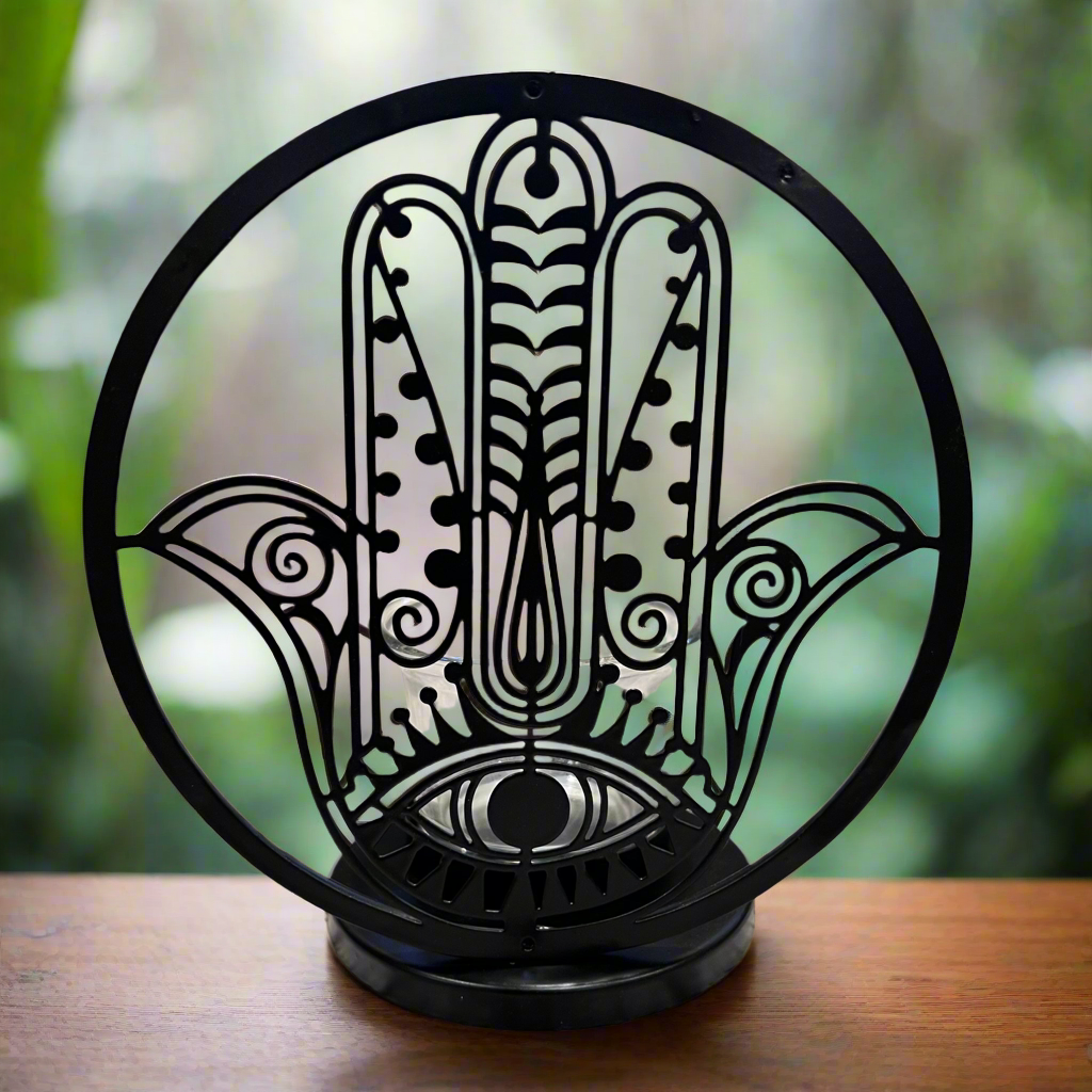 Hamsa Protection Tea Light Candle Holder – Muse Crystals & Mystical Gifts