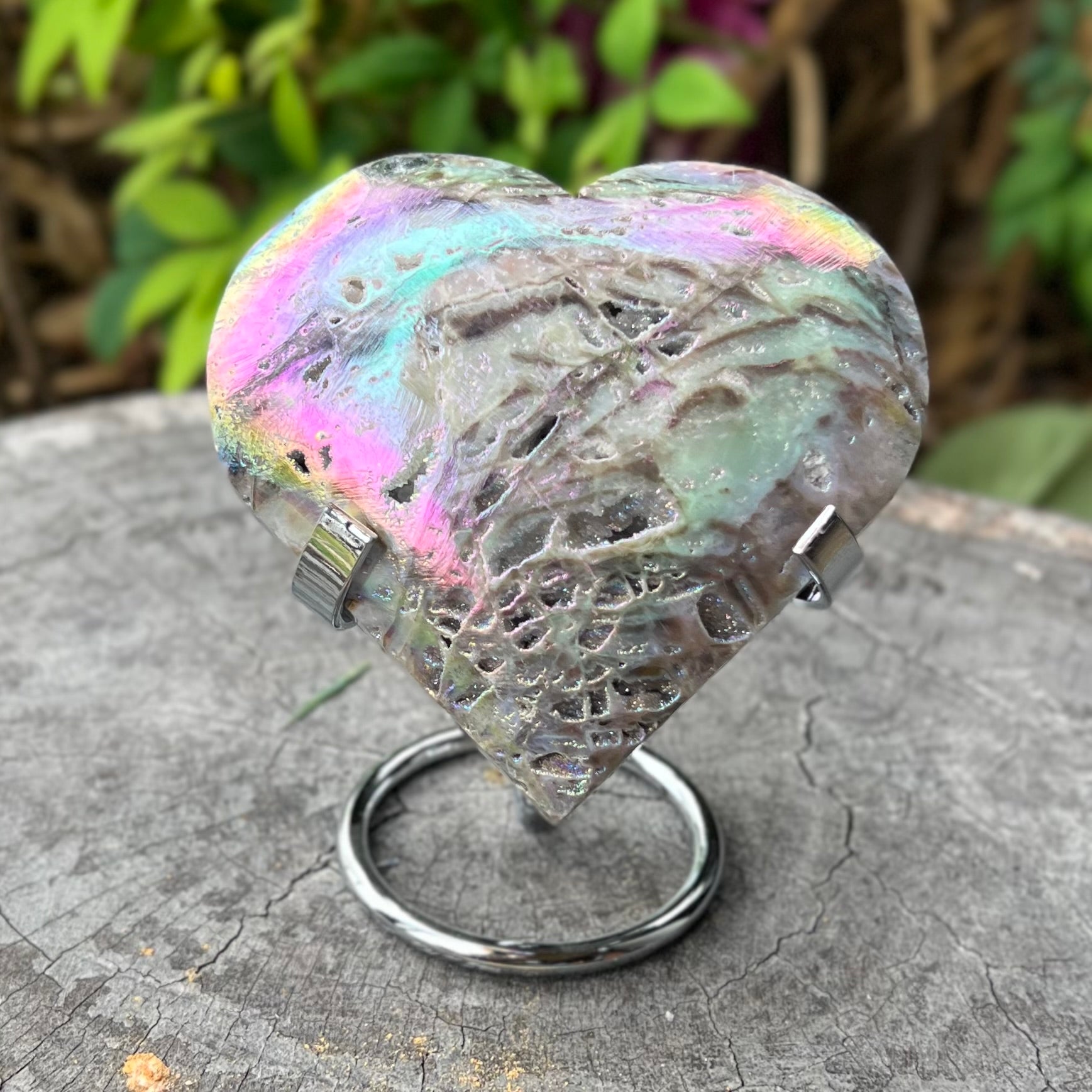 Sphalerite Heart Carving on Stand – Muse Crystals & Mystical Gifts