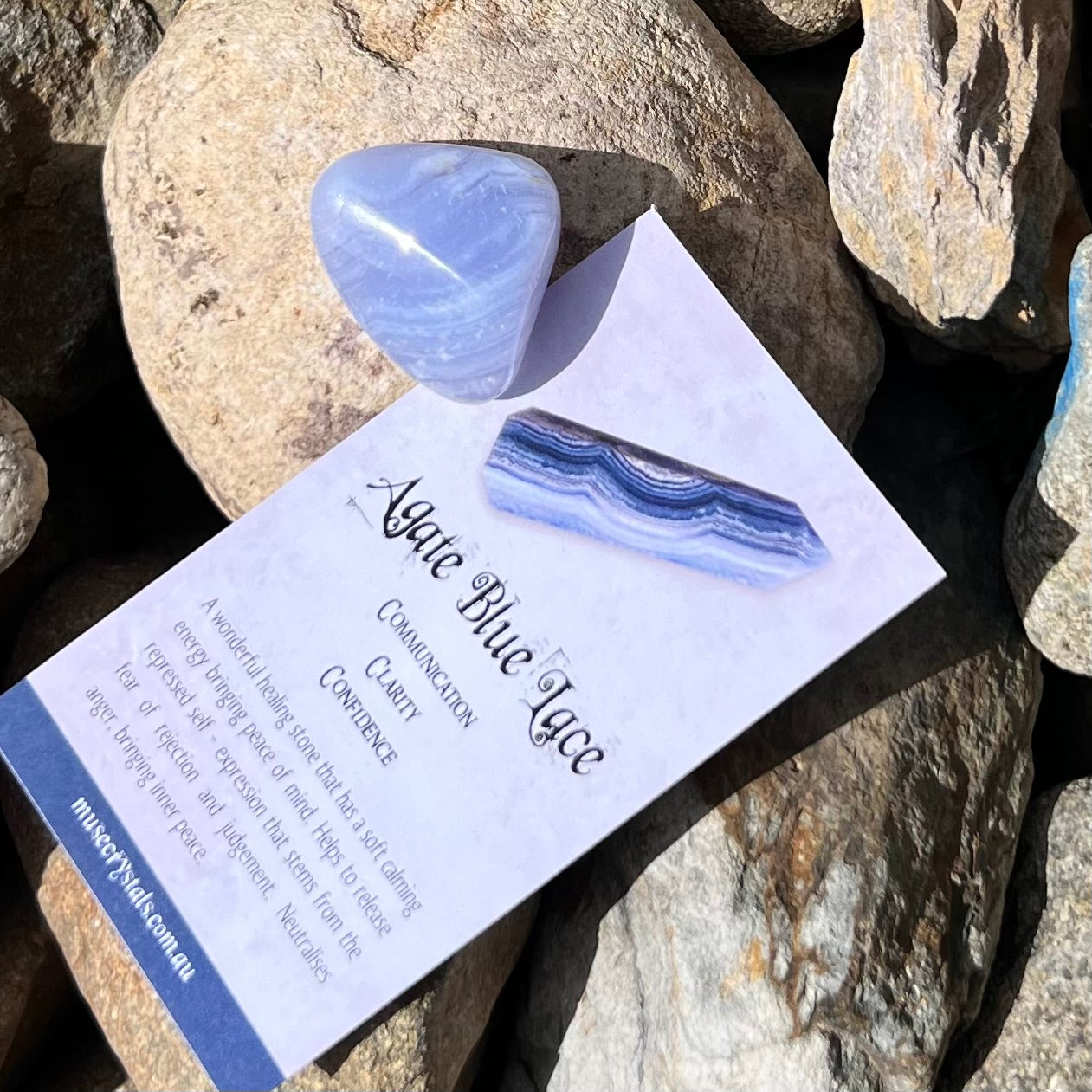 Buy Blue Lace Agate Tumble Stone | Muse Crystals & Mystical Gifts