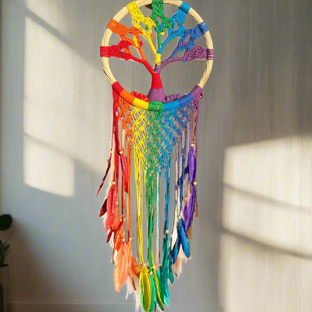 Huge Boho Chakra Tree of Life Macrame Hanger – Muse Crystals & Mystical ...