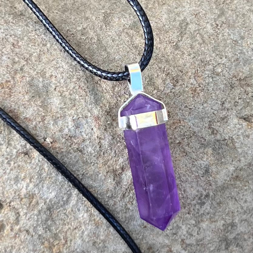 Amethyst Pencil Double Pointed Pendant – Muse Crystals & Mystical Gifts