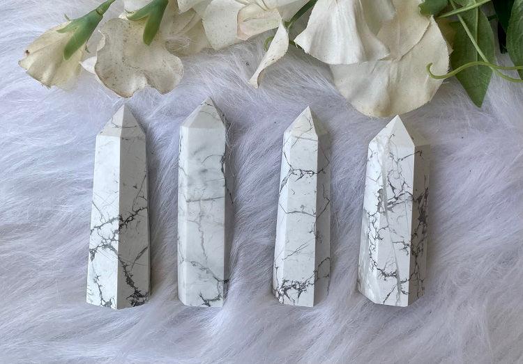 Shop White Howlite Medium Generator Tower | Muse Crystals & Mystical Gifts